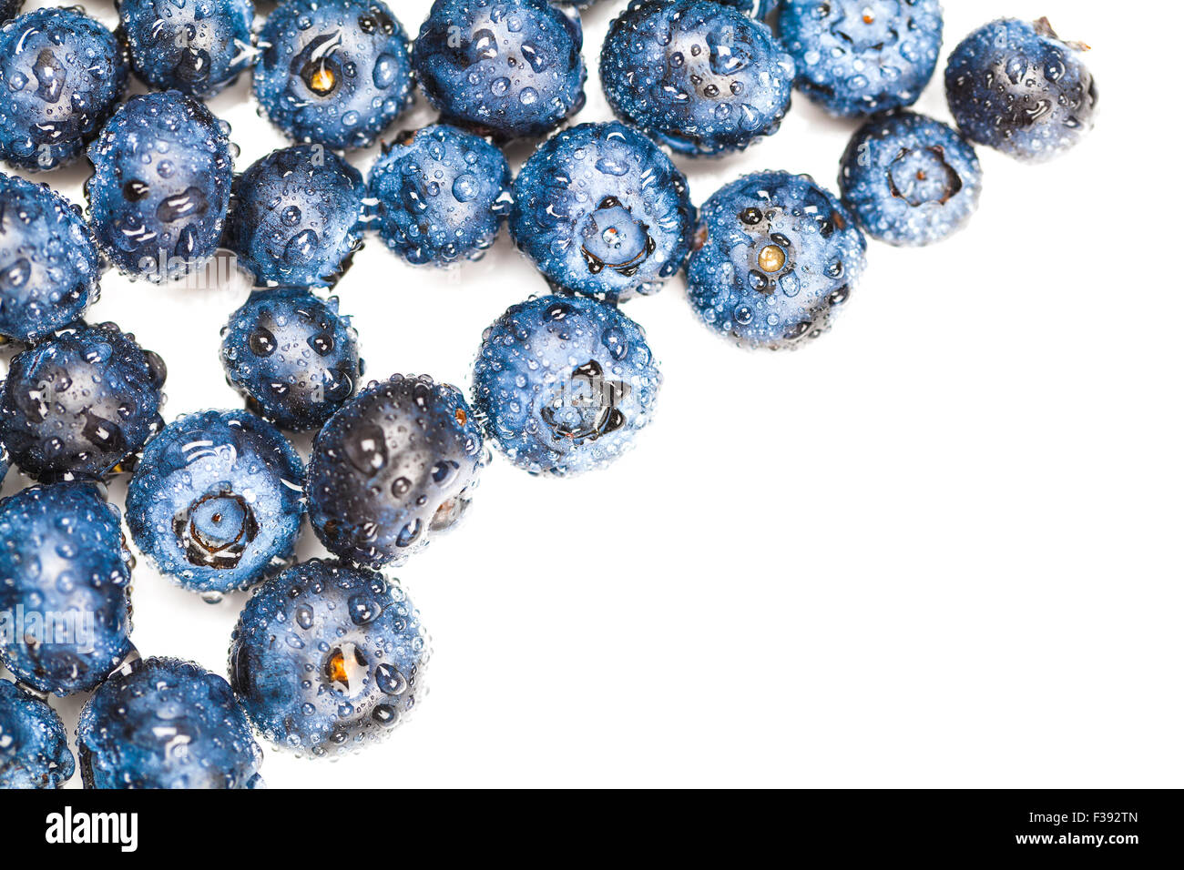 natural fresh blueberries closeup on white background Stock Photo - Alamy