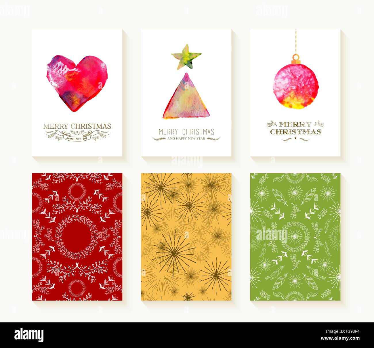 Watercolor christmas gift Stock Vector Images - Alamy