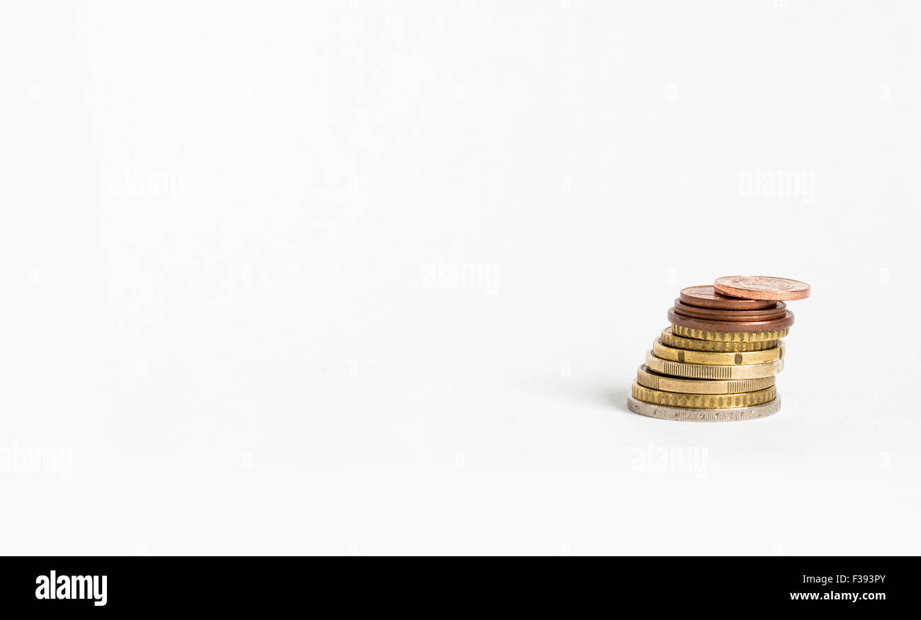Euro coin on white background Stock Photo - Alamy