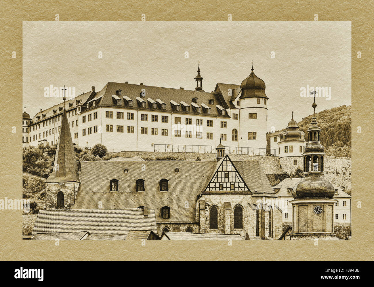 View of the town and castle Stolberg/Harz, municipality Suedharz ...