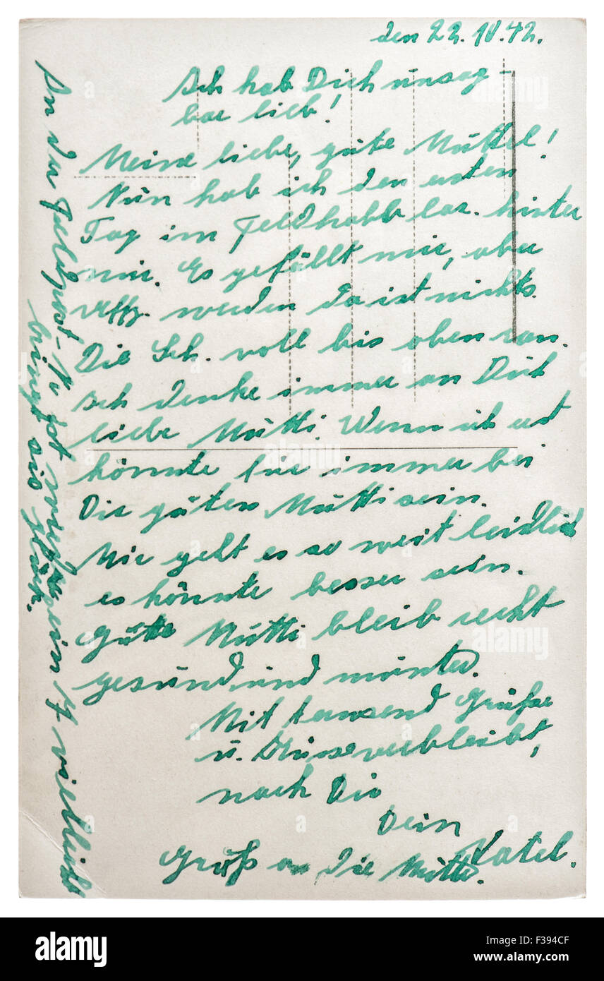 Old post mail with handwritten text. Grunge vintage paper texture ...