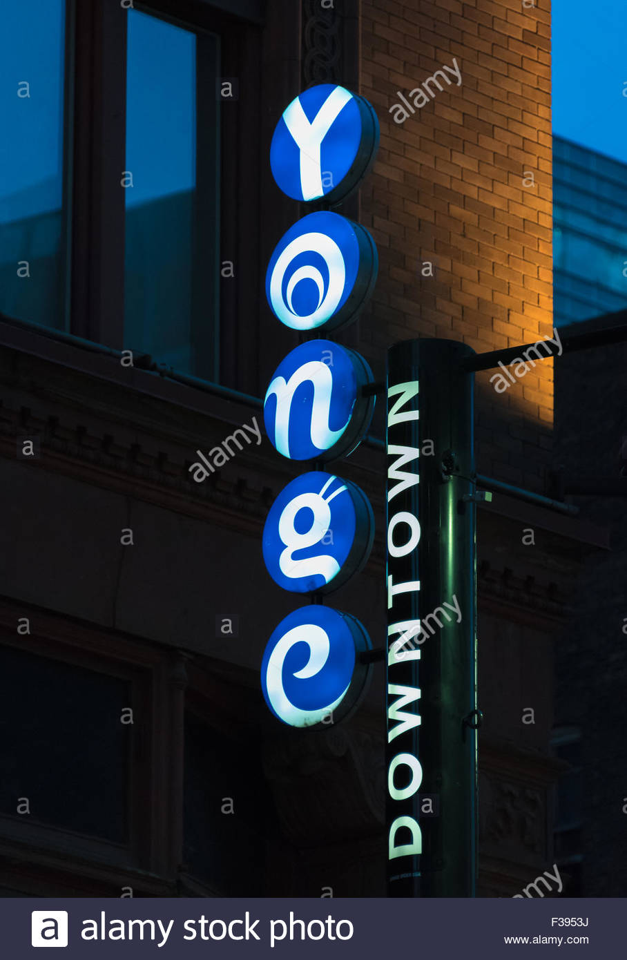 Yonge Street Sign In Downtown Stock Photos & Yonge Street Sign In ...