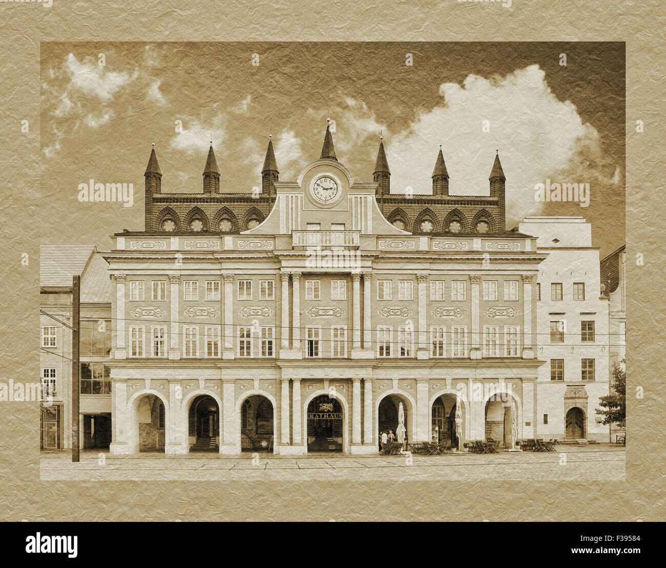 Rostock town hall build in the 13th century, Rostock, Mecklenburg ...