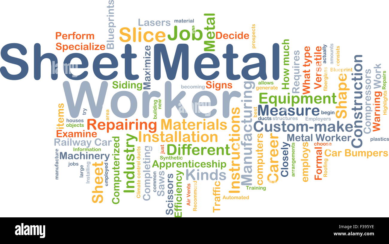 Background concept wordcloud illustration of sheet metal worker Stock ...