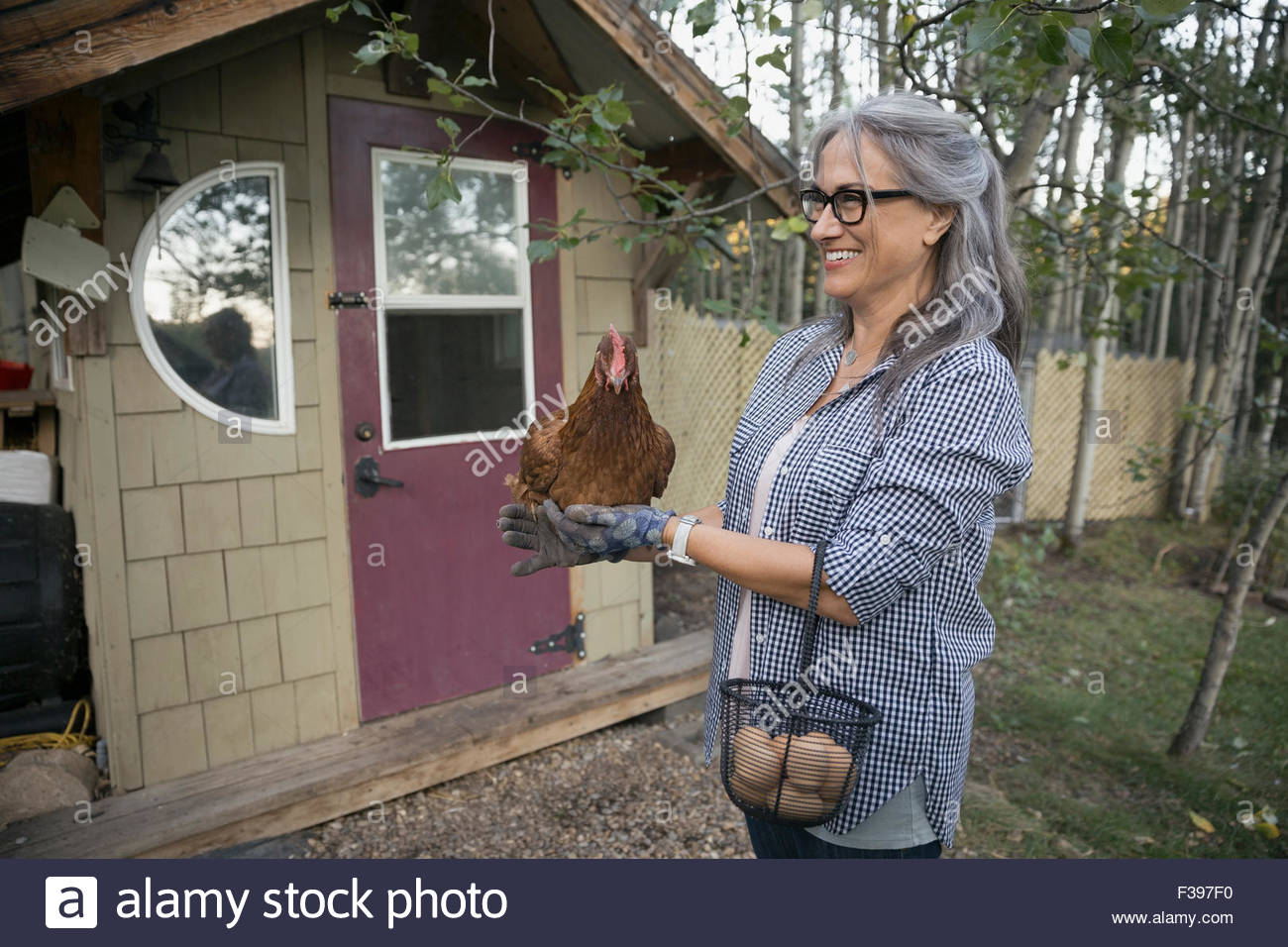 Rural life woman holding chicken hi-res stock photography and images ...