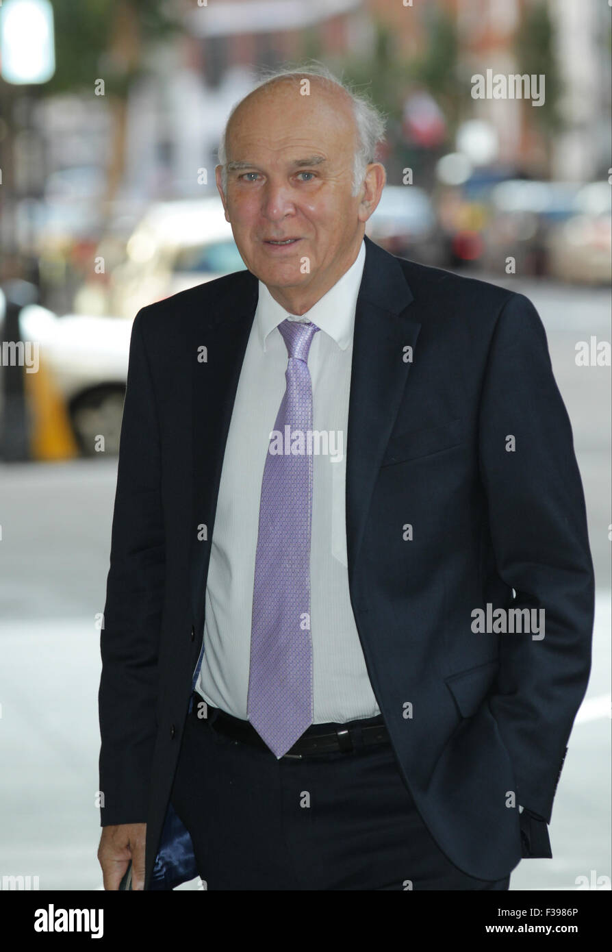 London, UK, 6th Sep 2015: Former Business Secretary Vince Cable seen at ...