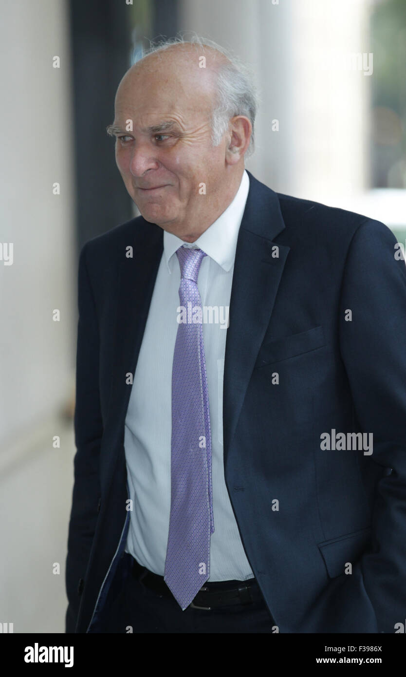 London, UK, 6th Sep 2015: Former Business Secretary Vince Cable seen at ...