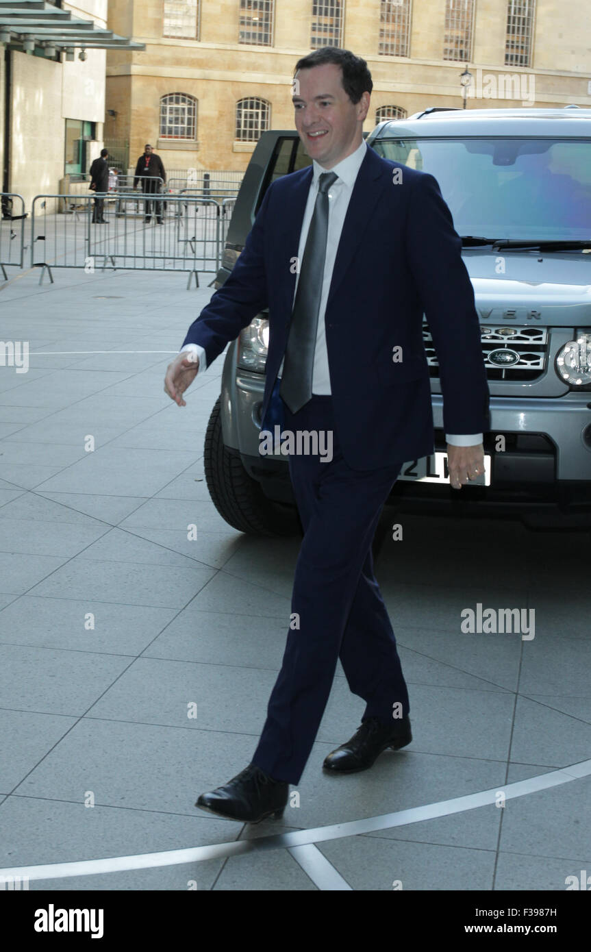 London, UK, 6th Sep 2015: Chancellor George Osborne seen at the BBC ...