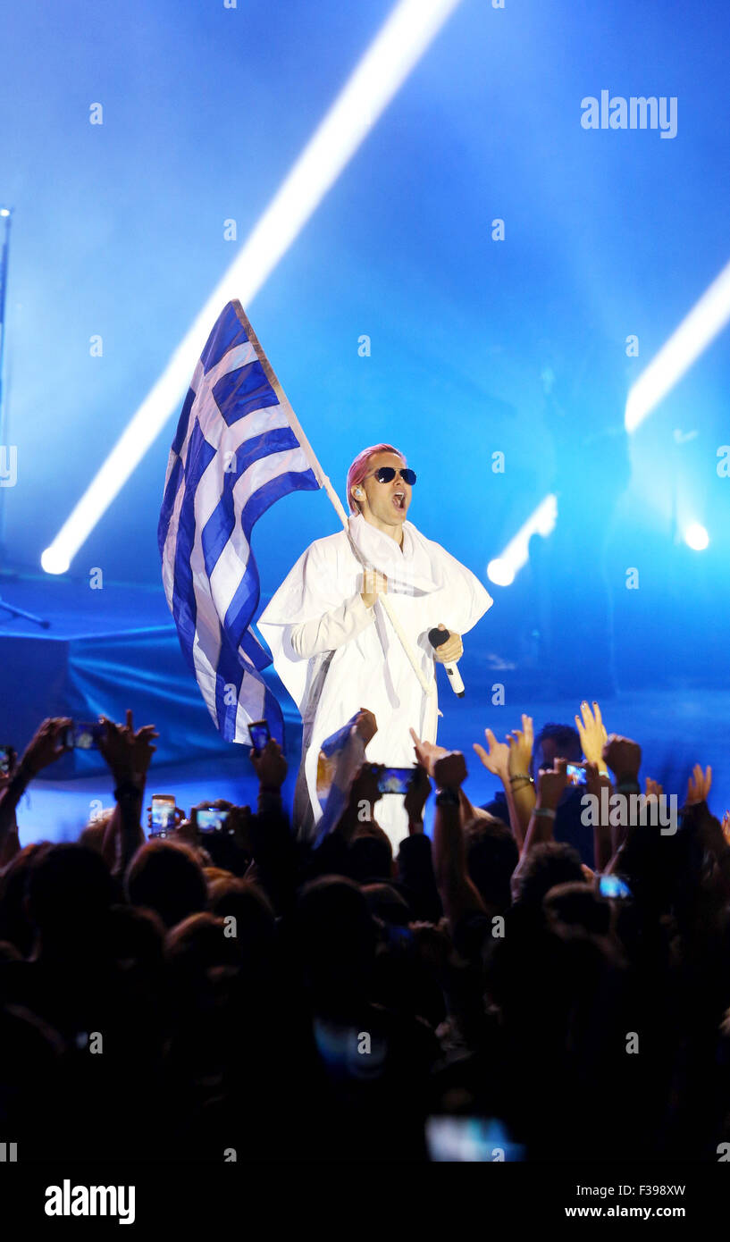 Athens, GREECE. 30th Sep, 2015. JARED LETO with 30 Seconds to Mars ...