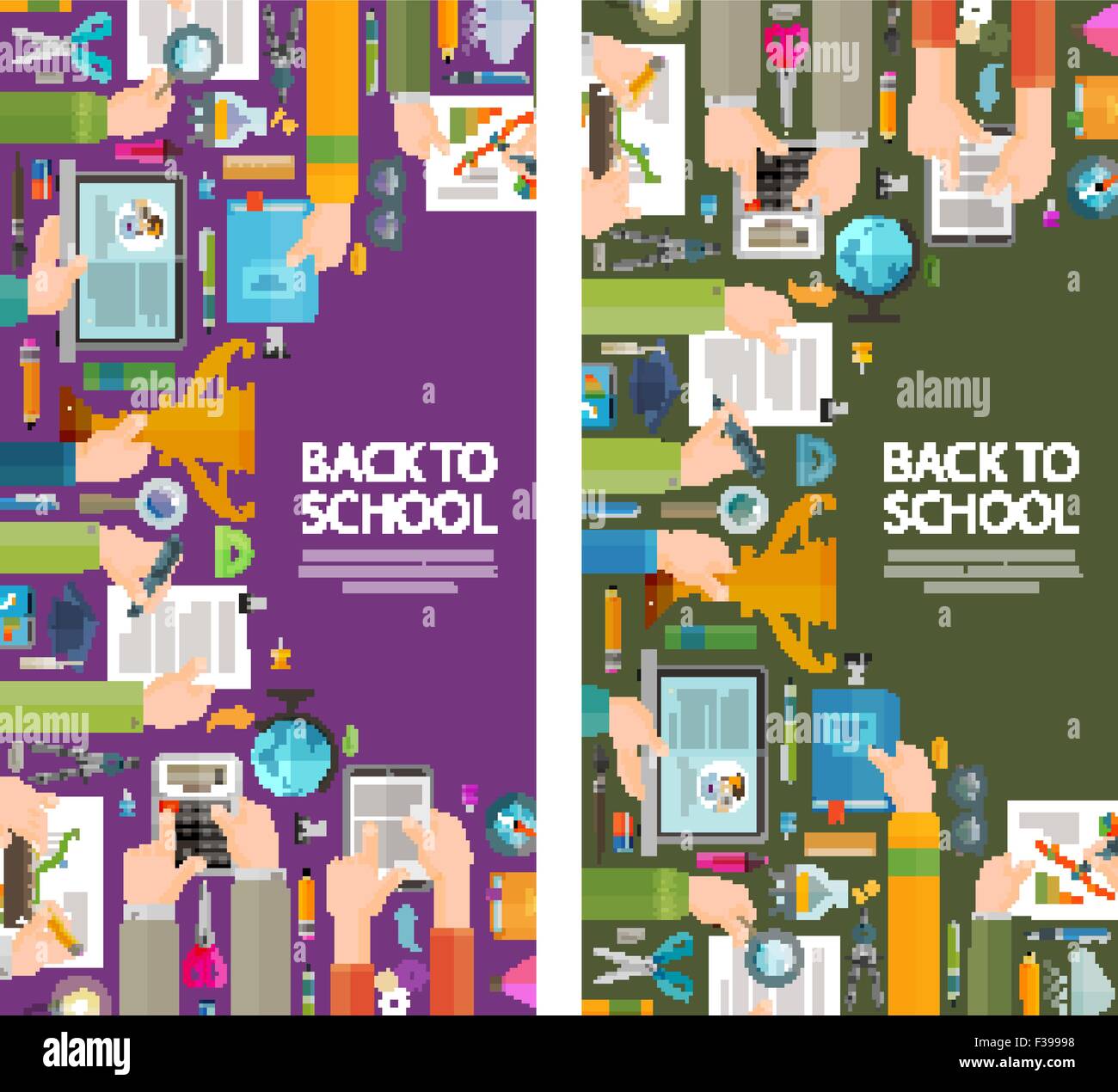 school vector logo design template. education or learning icons Stock ...