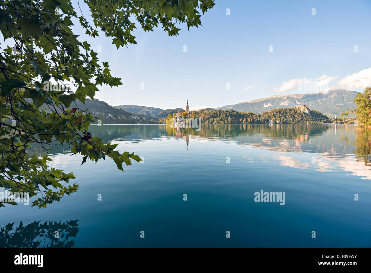 Panoramic view of Lake Bled Stock Photo - Alamy