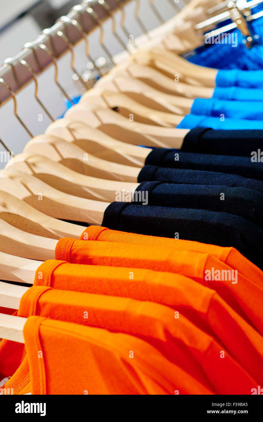 Shirts on Hangers Stock Photo - Alamy