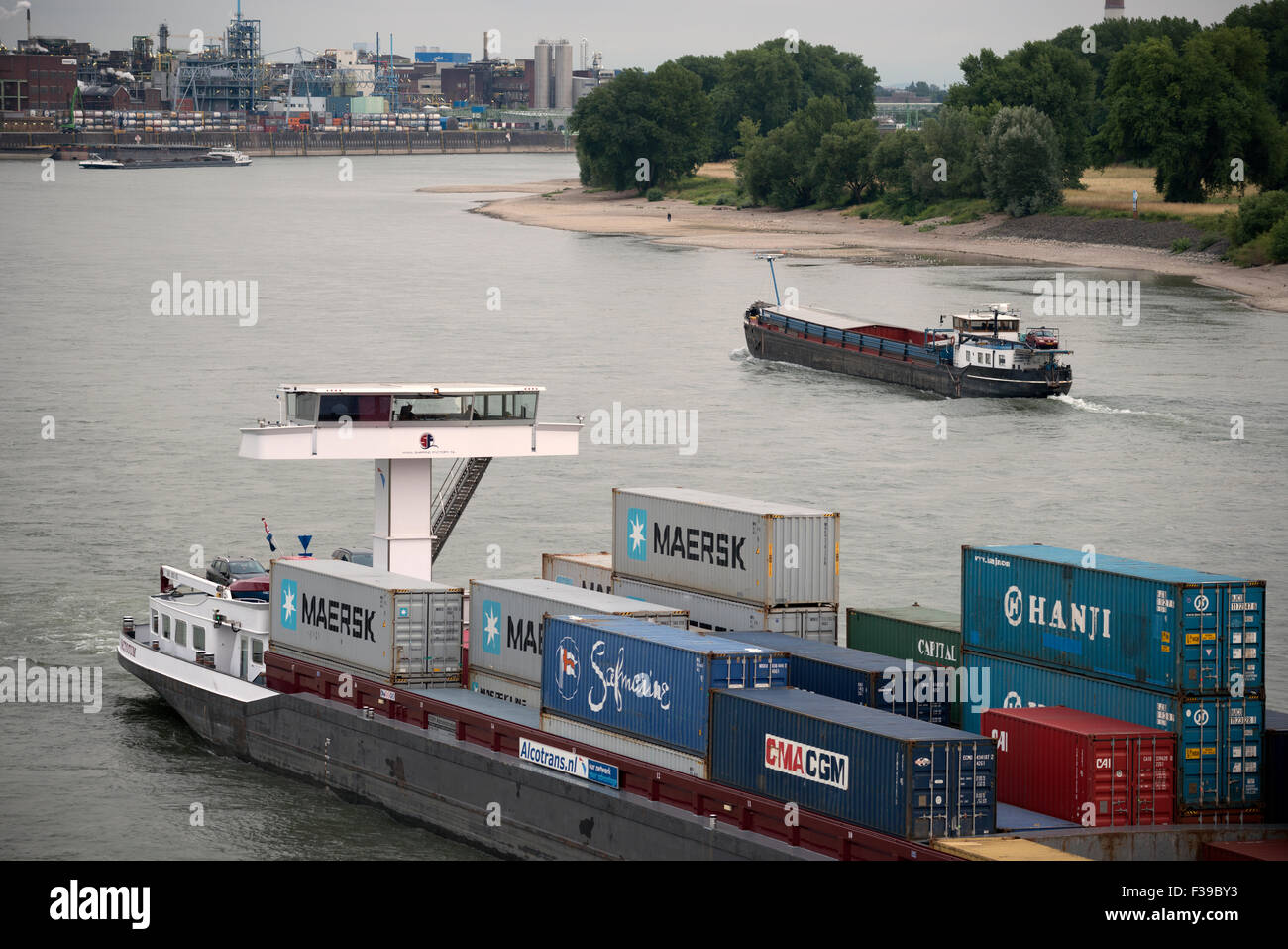 Container barges on river hi-res stock photography and images - Alamy