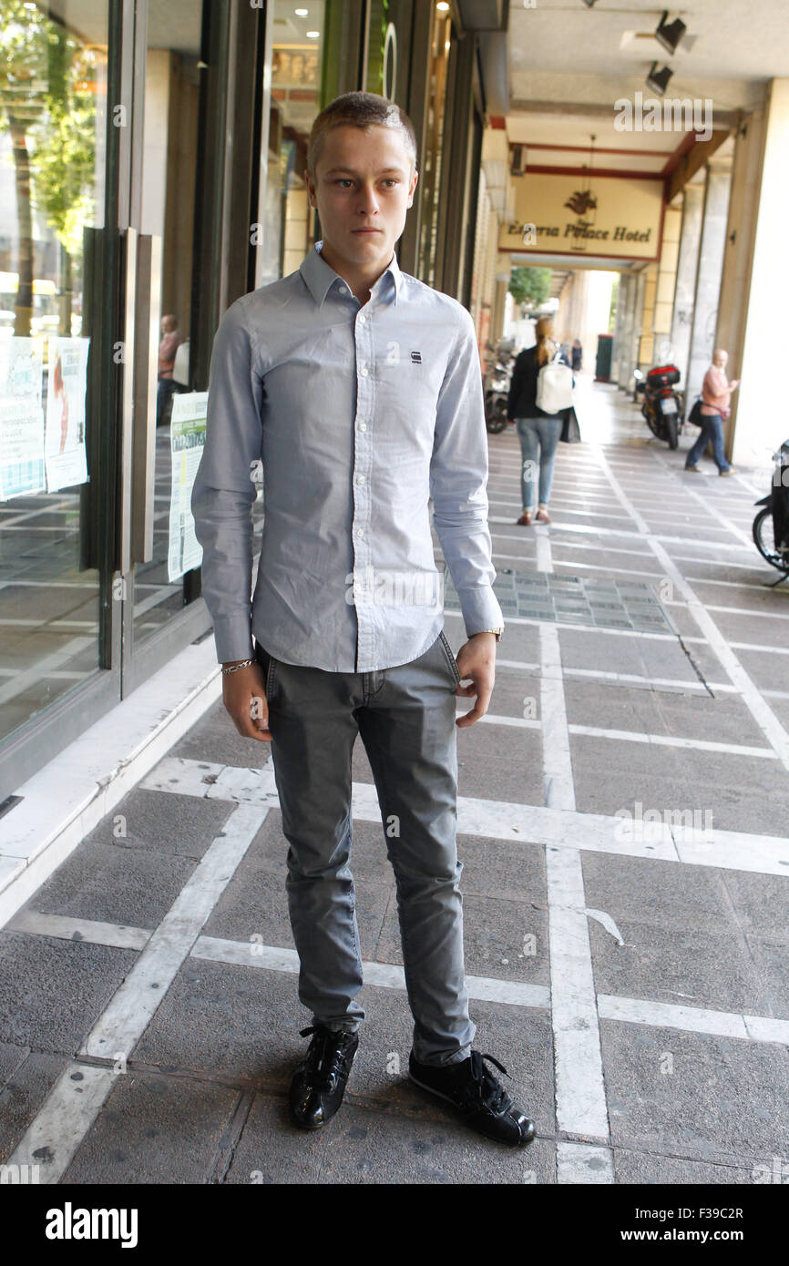 Athens, GREECE. 2nd Oct, 2015. French actor ROD PARADOT visits Athens ...