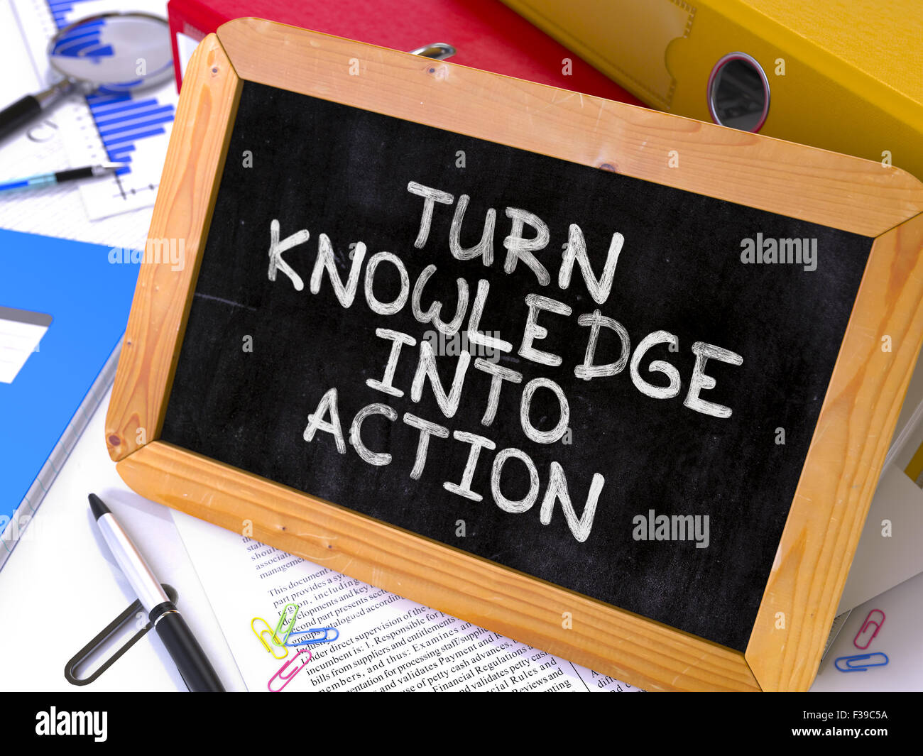 Motivational Quote. Turn Knowledge into Action - Hand Drawn on ...