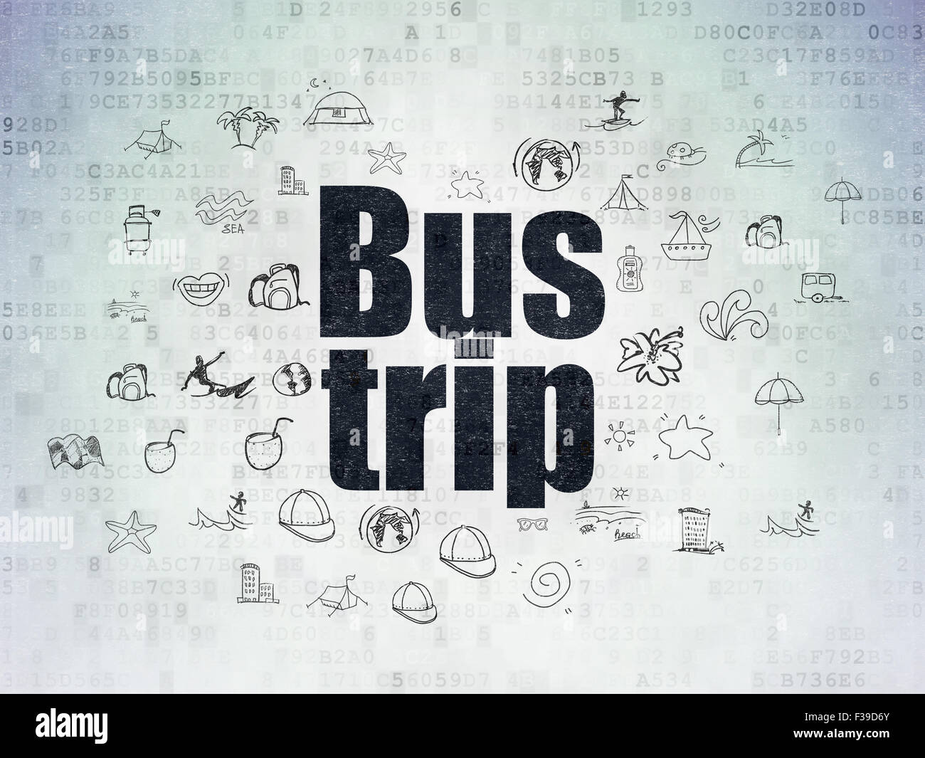 Tourism concept: Bus Trip on Digital Paper background Stock Photo - Alamy