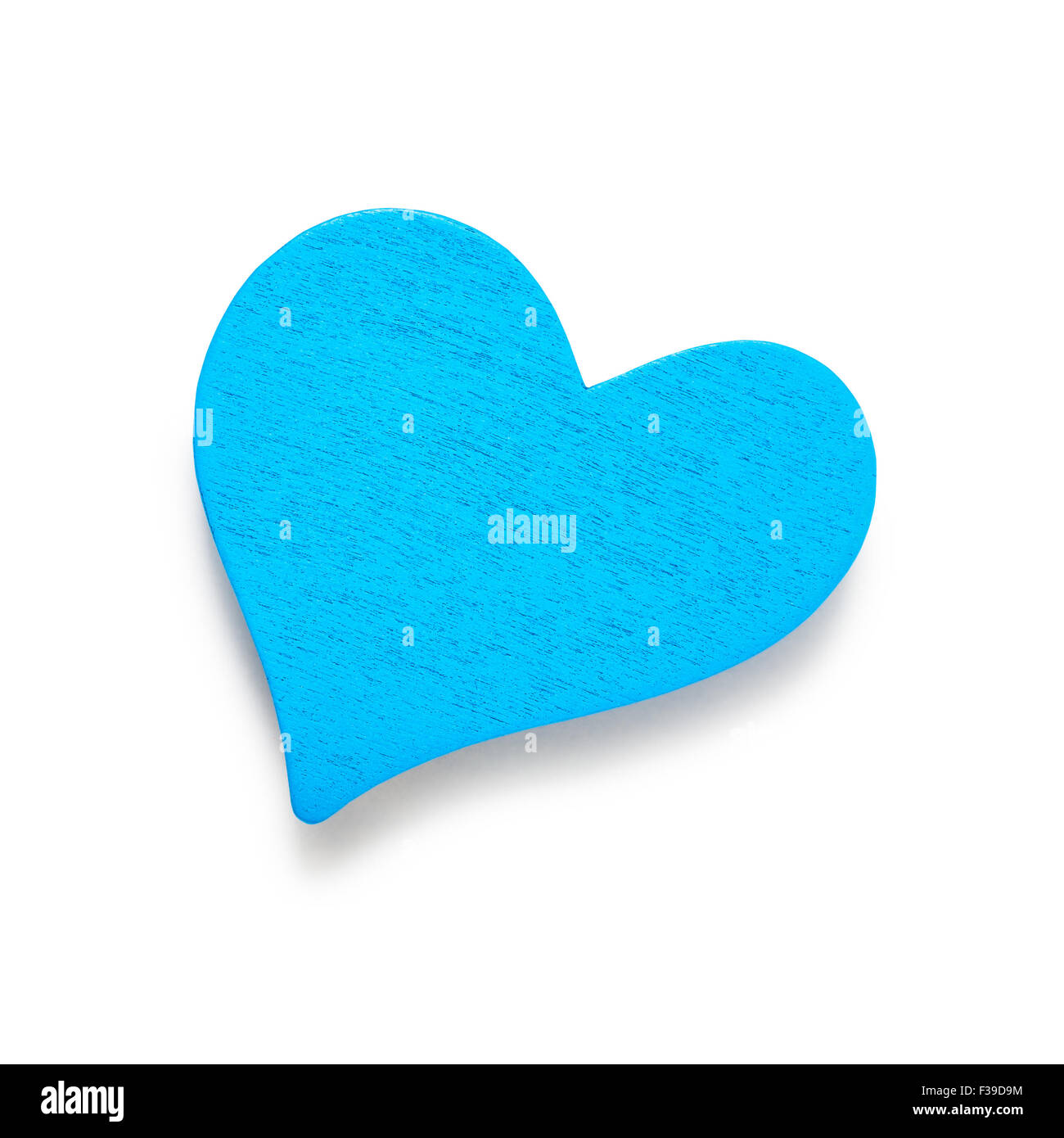 Blue wooden heart shape isolated on white background. Design element ...