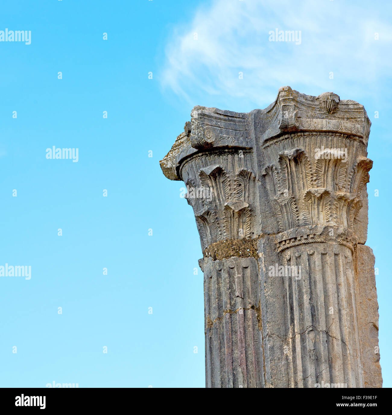 old column in the africa sky history and nature Stock Photo - Alamy