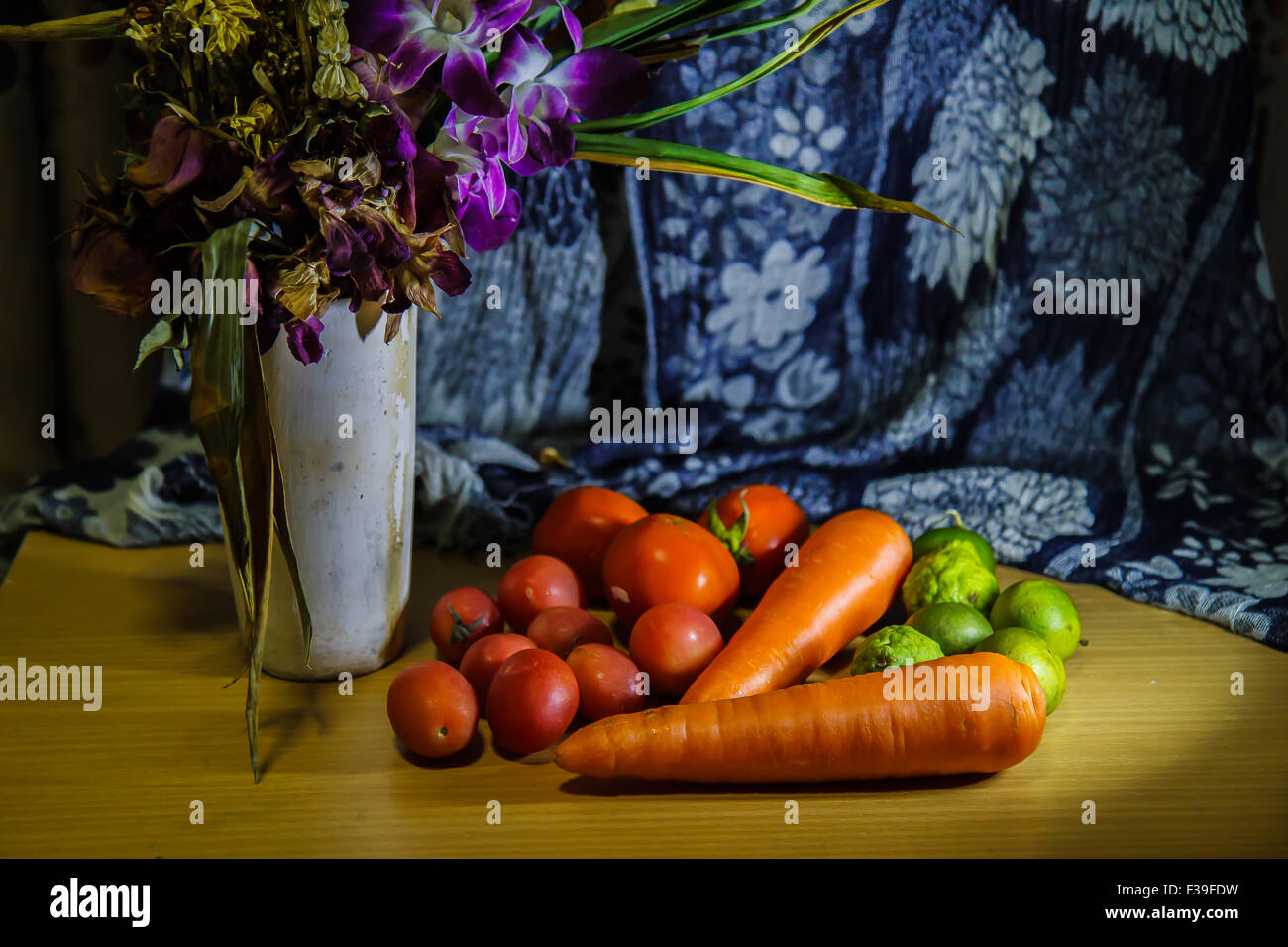 Flowers and Fruits still life Stock Photo - Alamy