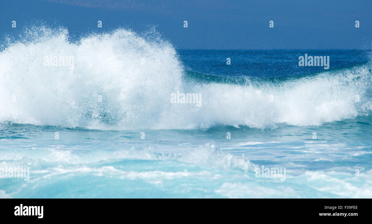 powerful ocean waves breaking natural water background Stock Photo - Alamy