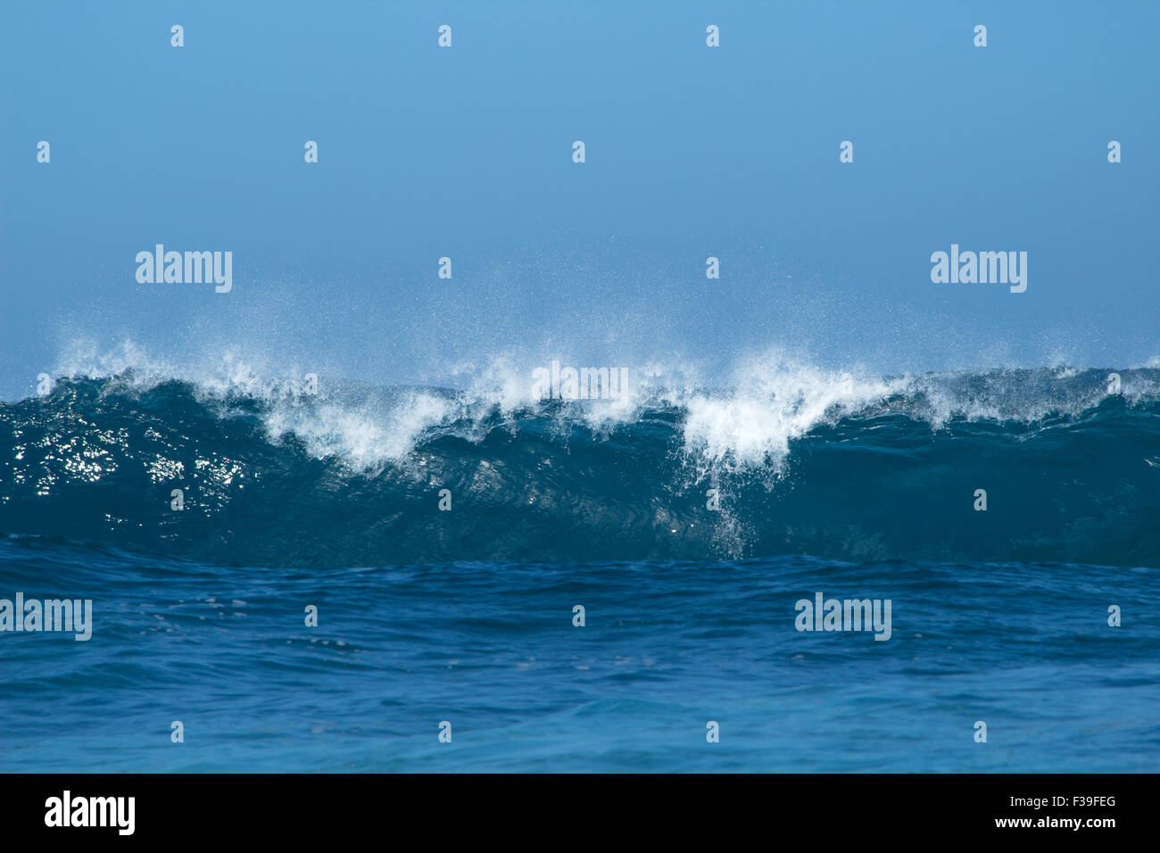 powerful ocean waves breaking natural water background Stock Photo - Alamy