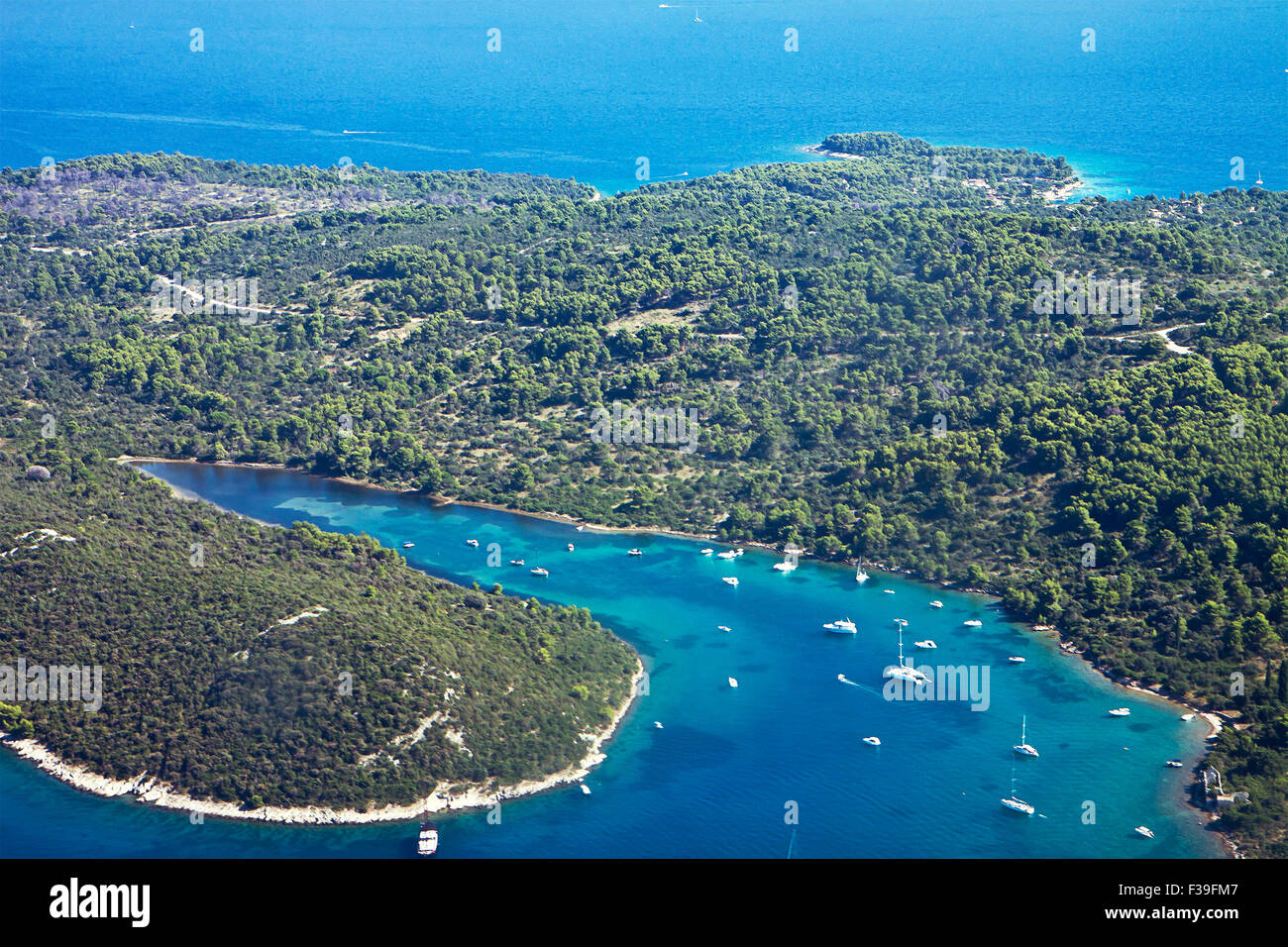 beautiful aerial view of the Dalmatian coast of Croatia near Split ...