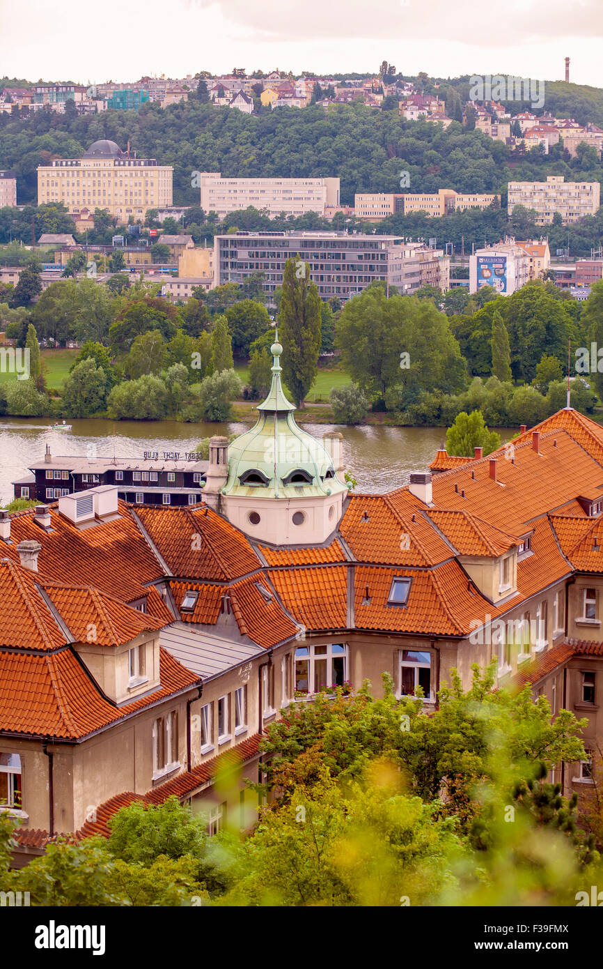 Prague - Podoli Quarter, Vltava River and Water Filtration Station ...