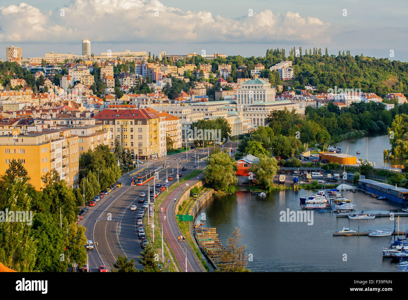 Prague - Podoli Quarter, Vltava River and Water Filtration Station ...
