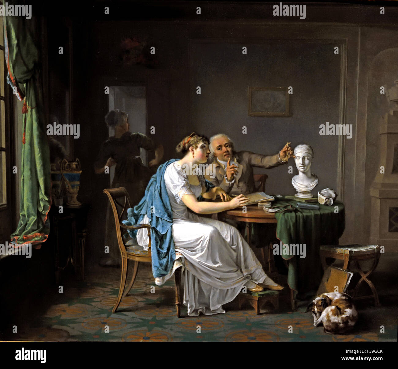 The Drawing Lesson 1808 Louis Moritz 1773-1850 Dutch Netherlands Stock ...