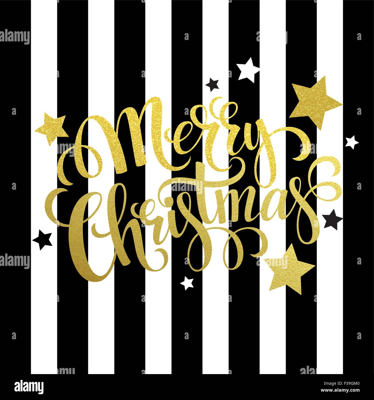 Merry Christmas gold lettering. Vector illustration Stock Vector Image ...