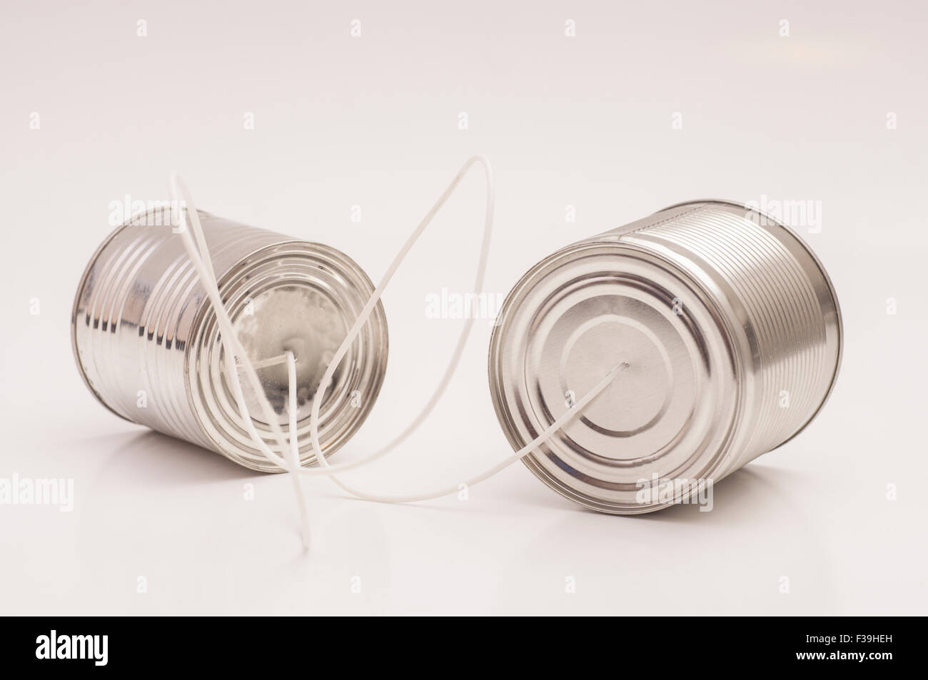 tin can phone.communication concept Stock Photo - Alamy