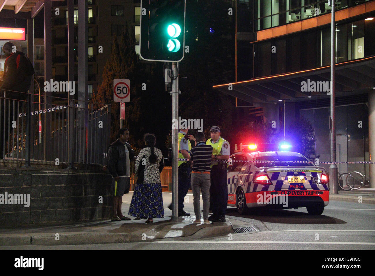 Parramatta, Sydney, Australia. 2 October 2015. Police cordon off the ...