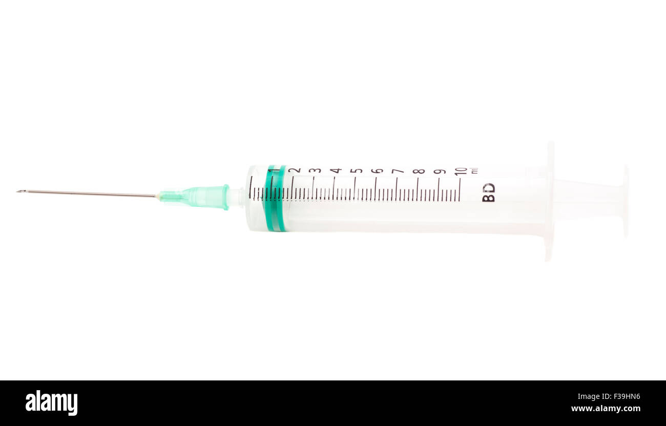Syringe isolated on white background Stock Photo - Alamy