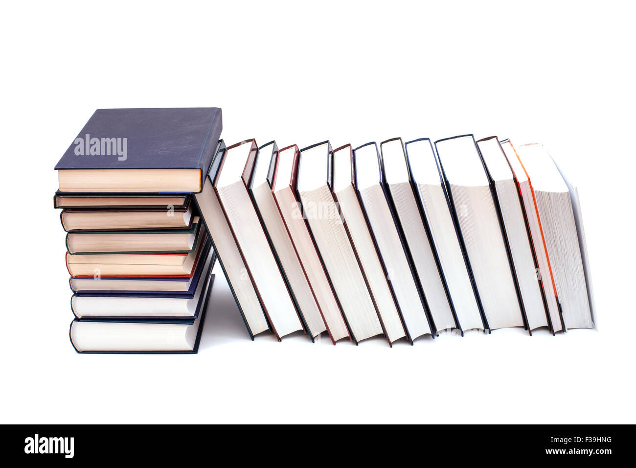 Pile of books isolated on white background Stock Photo - Alamy