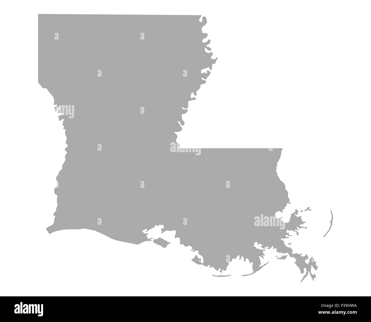 Louisiana us state contour map Black and White Stock Photos & Images ...