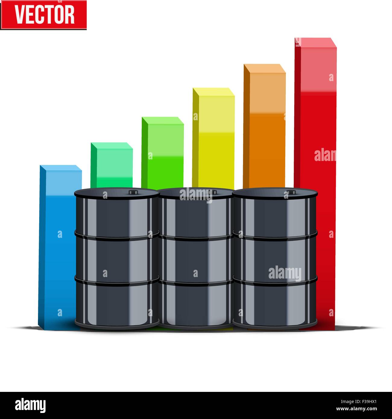 Oil barrels on the price chart background Stock Vector Image & Art - Alamy