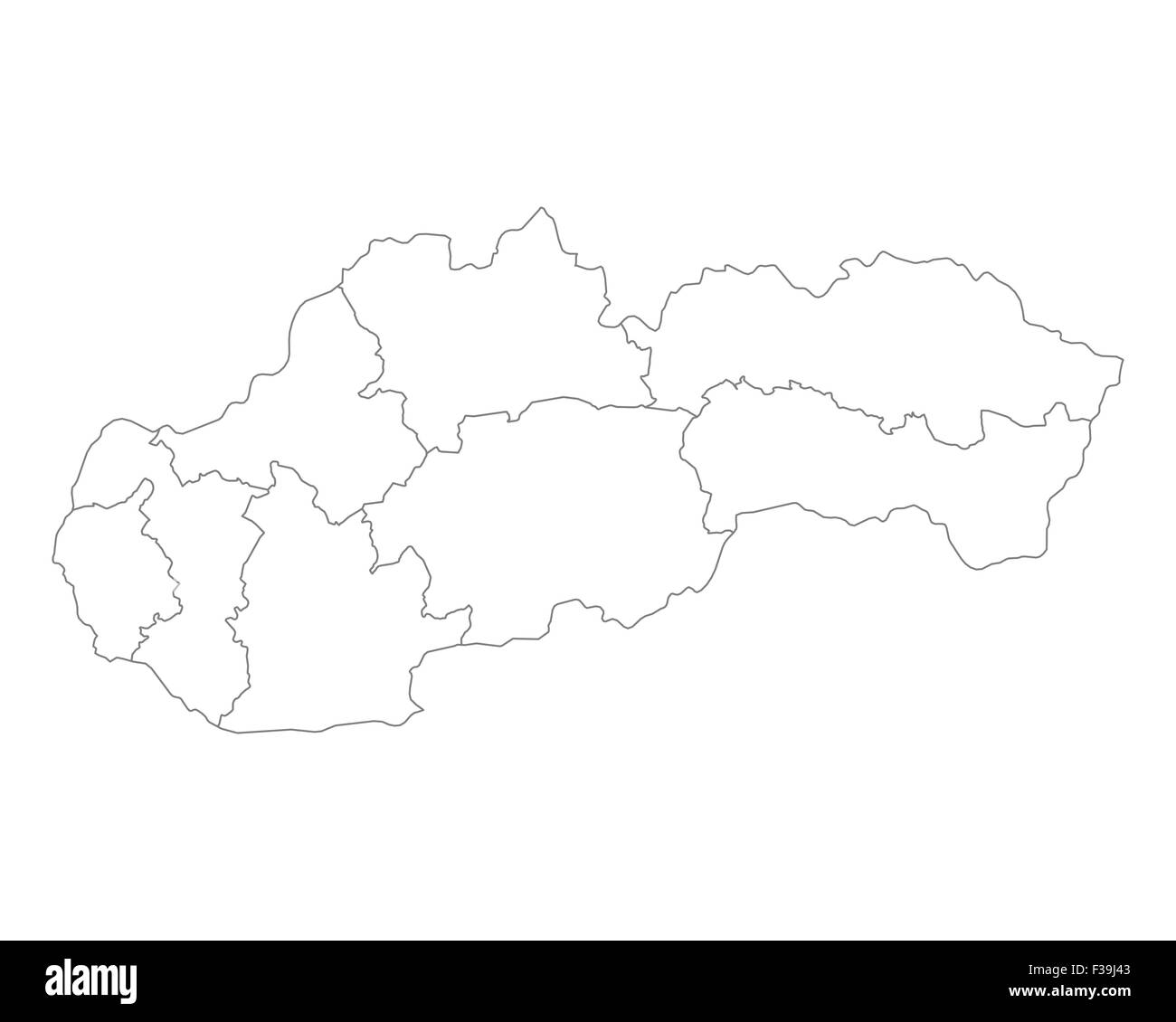Slovakia white map hi-res stock photography and images - Alamy