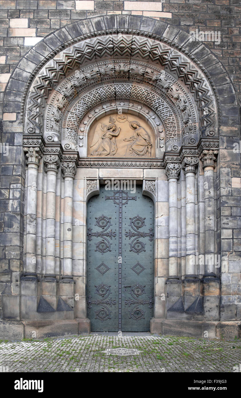 Doorway of Church of Saints Cyril and Methodius, Prague, Karlin Stock ...