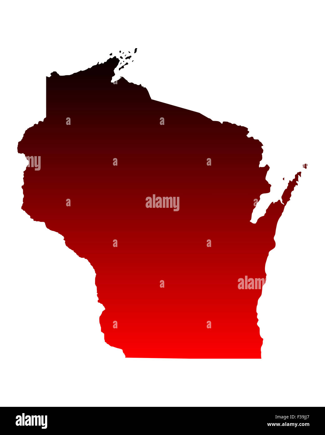 Map of Wisconsin Stock Photo - Alamy