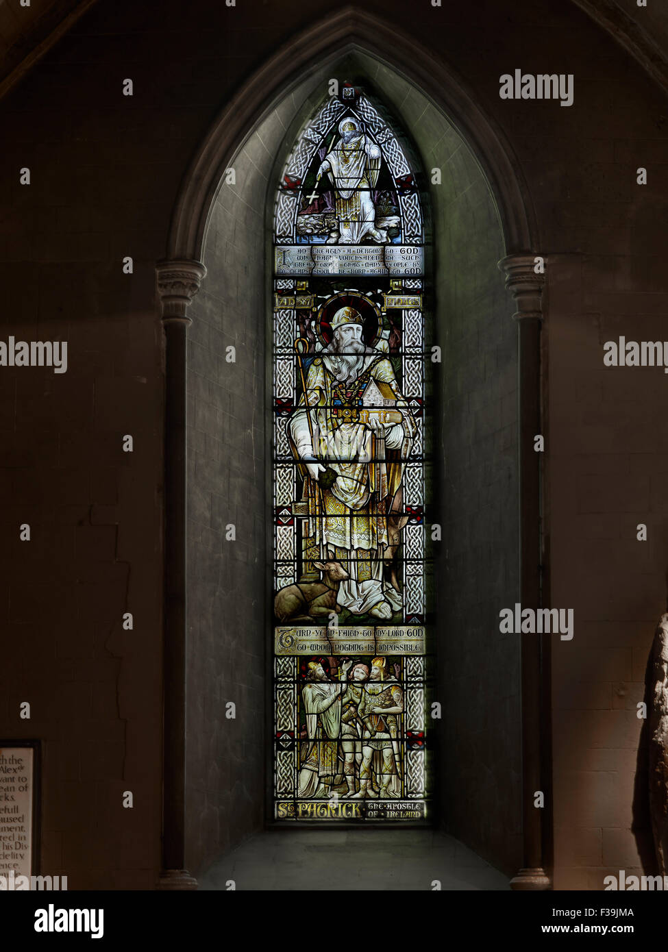 St Patrick's Cathedral Patrick window Stock Photo - Alamy
