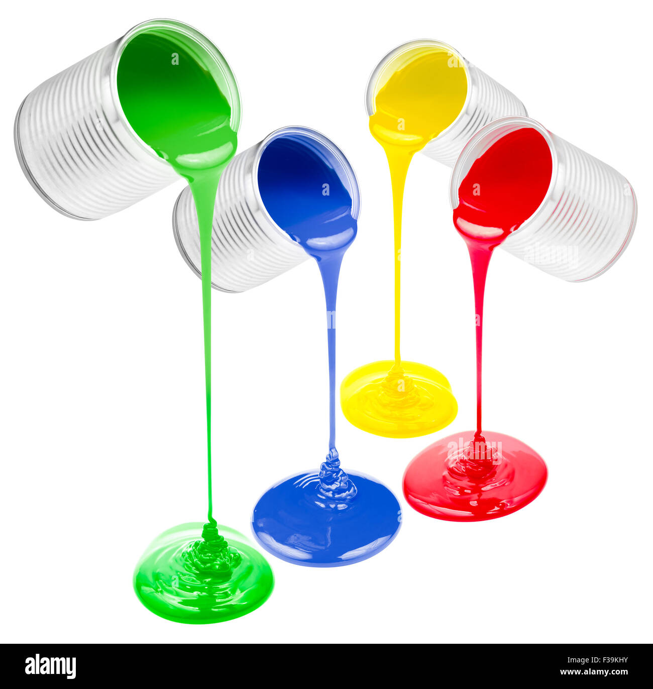 Colorful Paint Cans Dripping