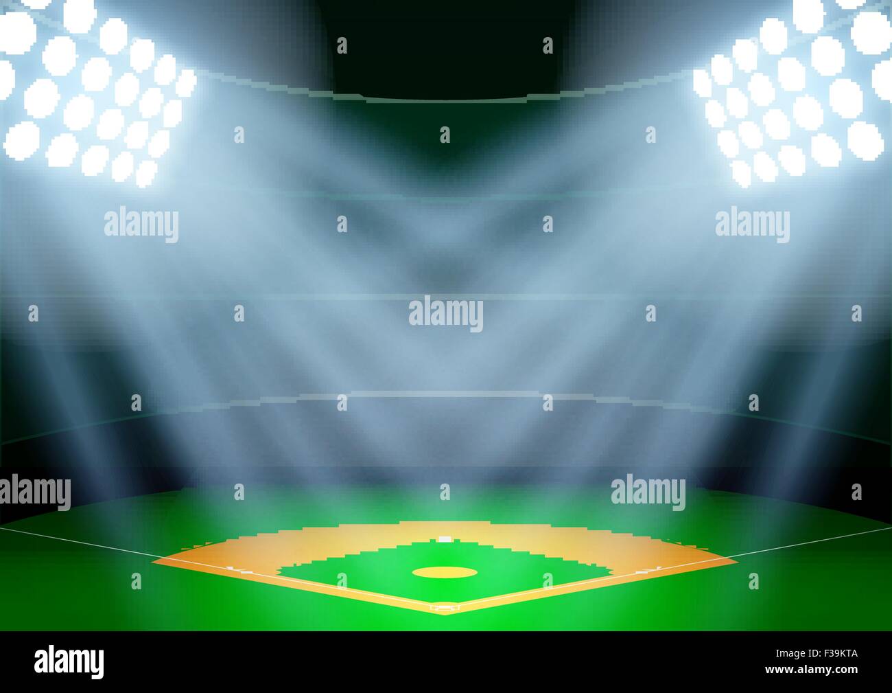 Background for posters night baseball stadium in the spotlight Stock ...