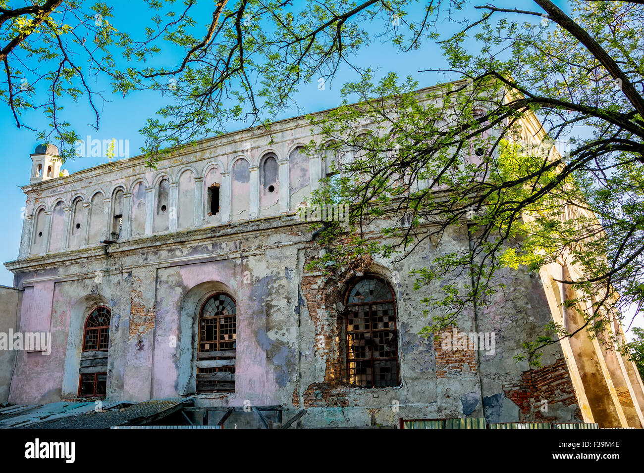 Synagogue in Zhovkva Lviv region founded in 1692-1698. March 2015 Stock ...