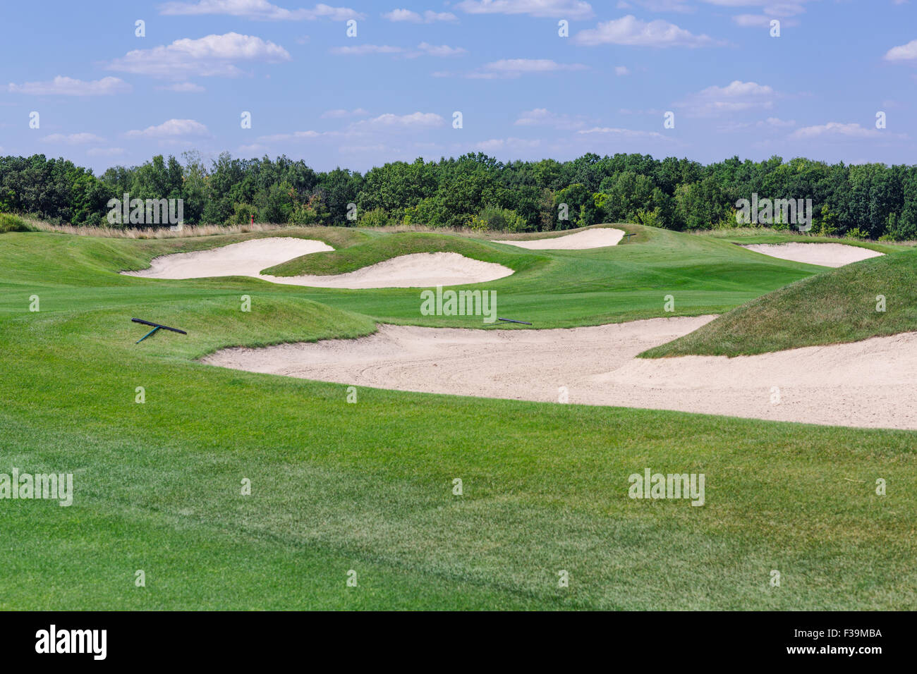 Perfect wavy ground with nice green grass on a golf field Stock Photo ...