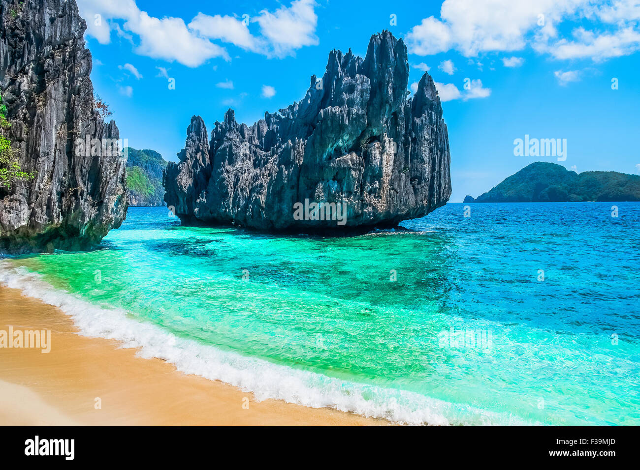 Tropical beach and mountain islands, Philippines, Southeast Asia Stock ...