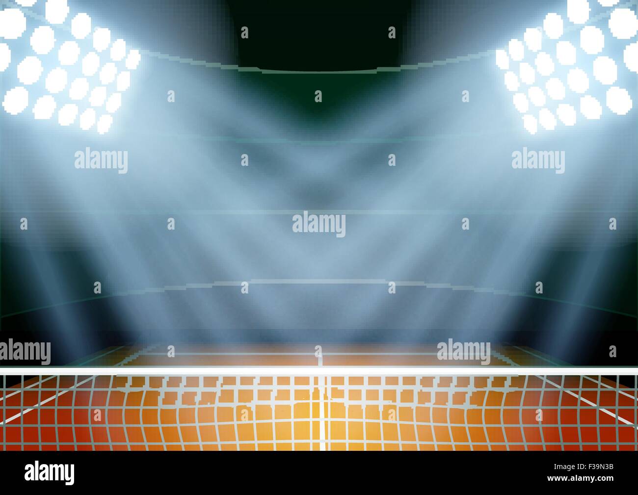 Background for posters night tennis stadium in the spotlight Stock ...