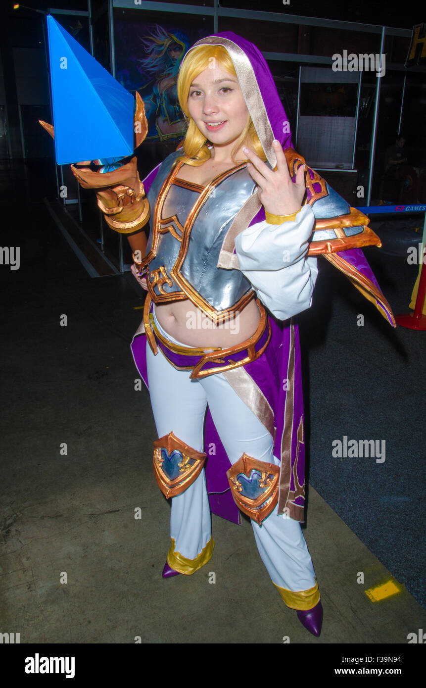 Sydney, Australia 2nd October, 2015. Cosplayers pose as their ...