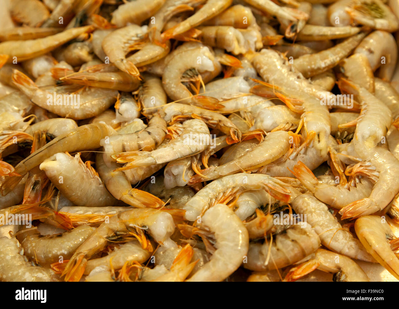 Close-up of a stack of fresh prawns in a market Stock Photo - Alamy