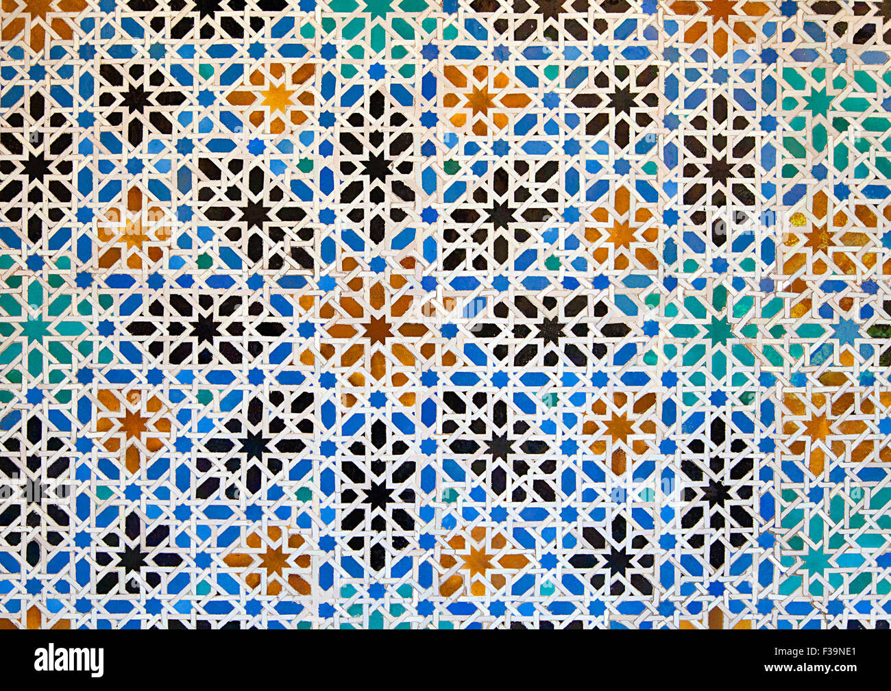 Arabian mosaic in Alcazar palace, Seville, Spain Stock Photo - Alamy