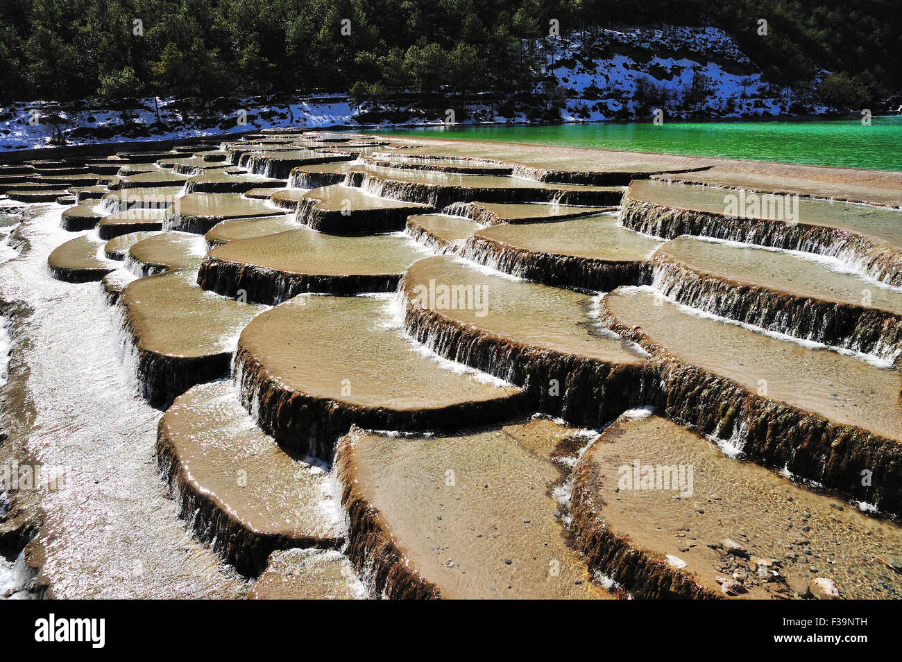 Water Step in Blue Moon Valley, Yulong Snow Mountain Stock Photo - Alamy